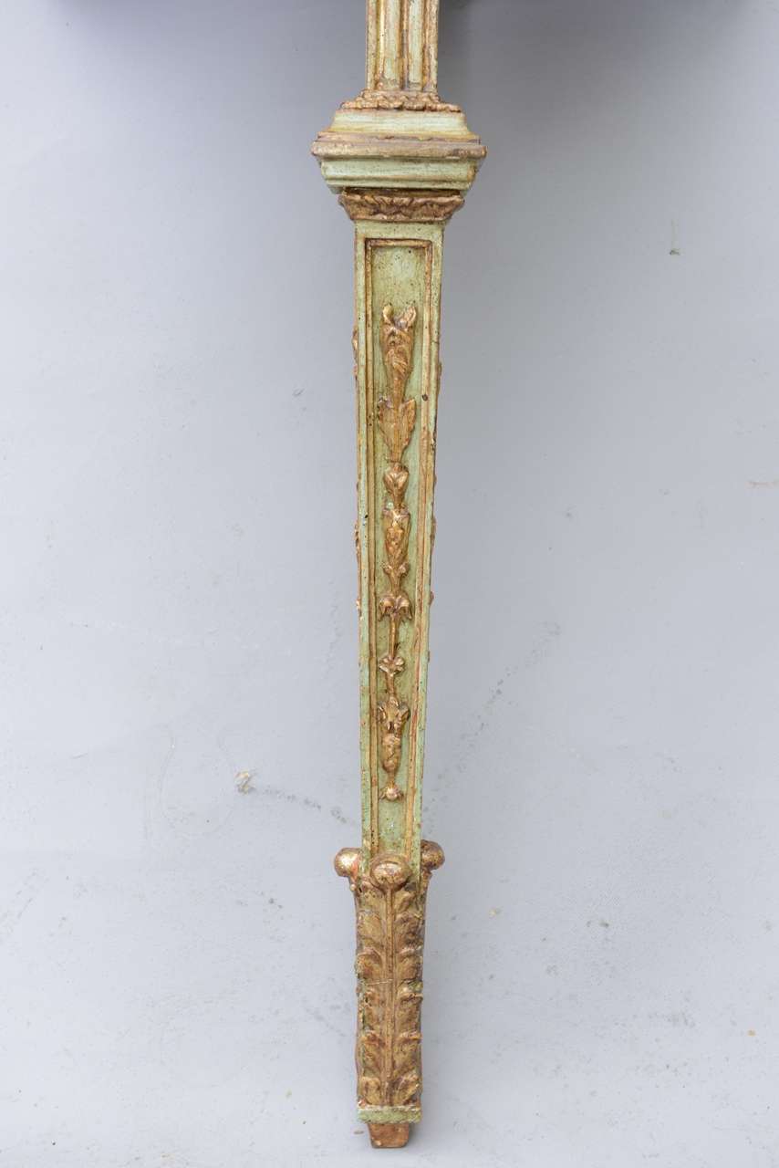 Pair of 19c. Italian Single Leg Console Tables at 1stDibs