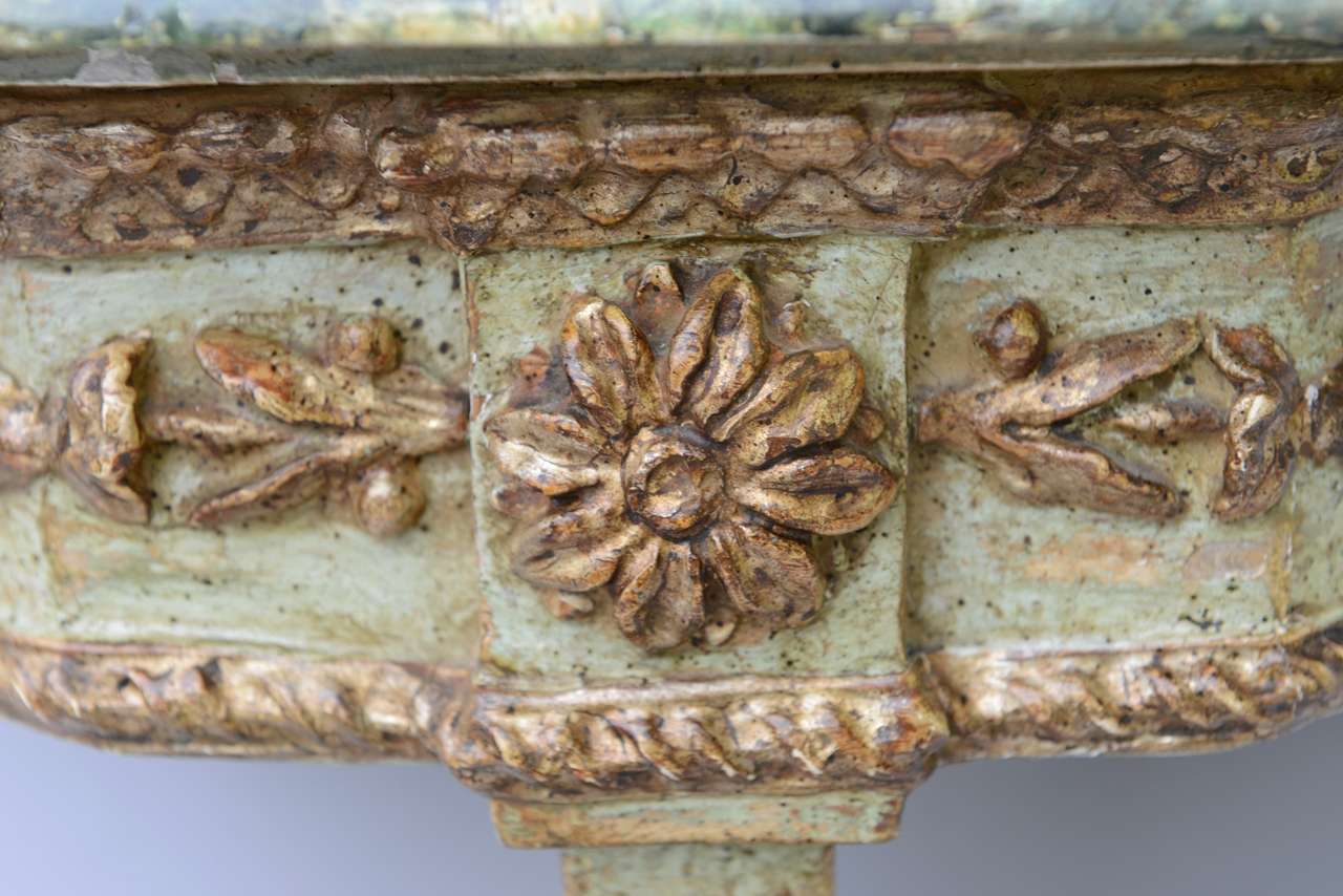 Pair of 19c. Italian Single Leg Console Tables at 1stDibs