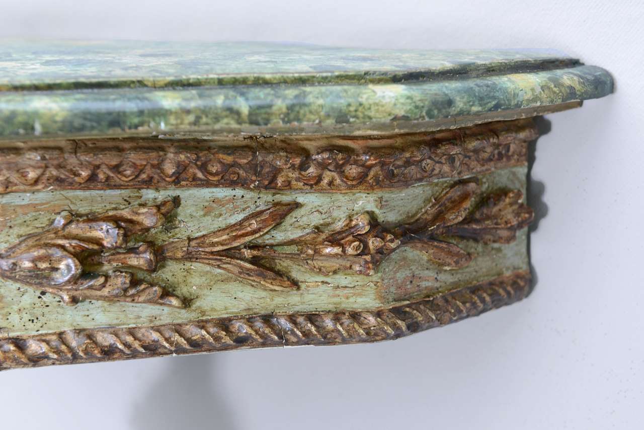 Pair of 19c. Italian Single Leg Console Tables at 1stDibs