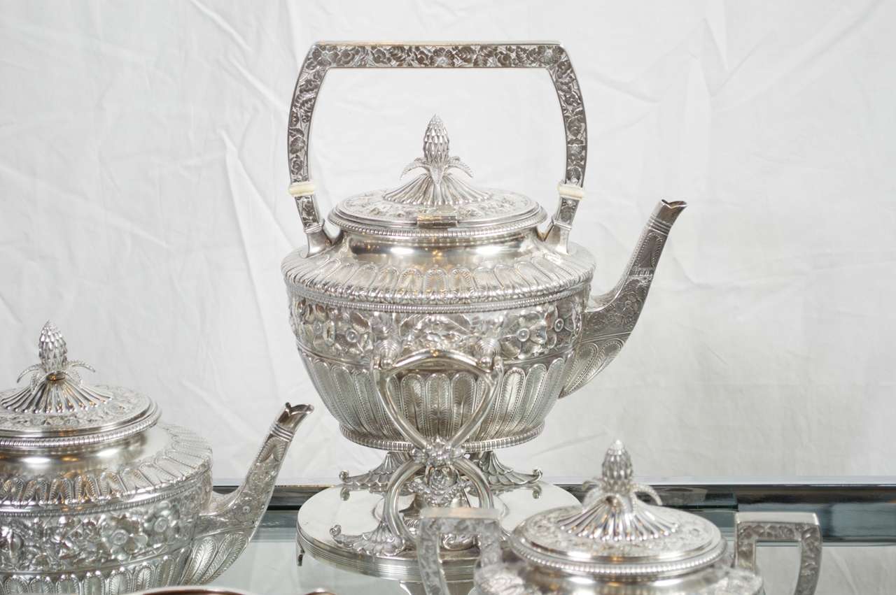 Sterling tea service dated 1879 custom made at 1stDibs