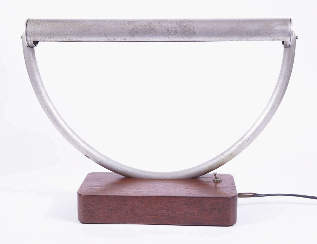 Machine Age Art Deco Fluorescent Table Lamp Large Patinated Aluminum ...