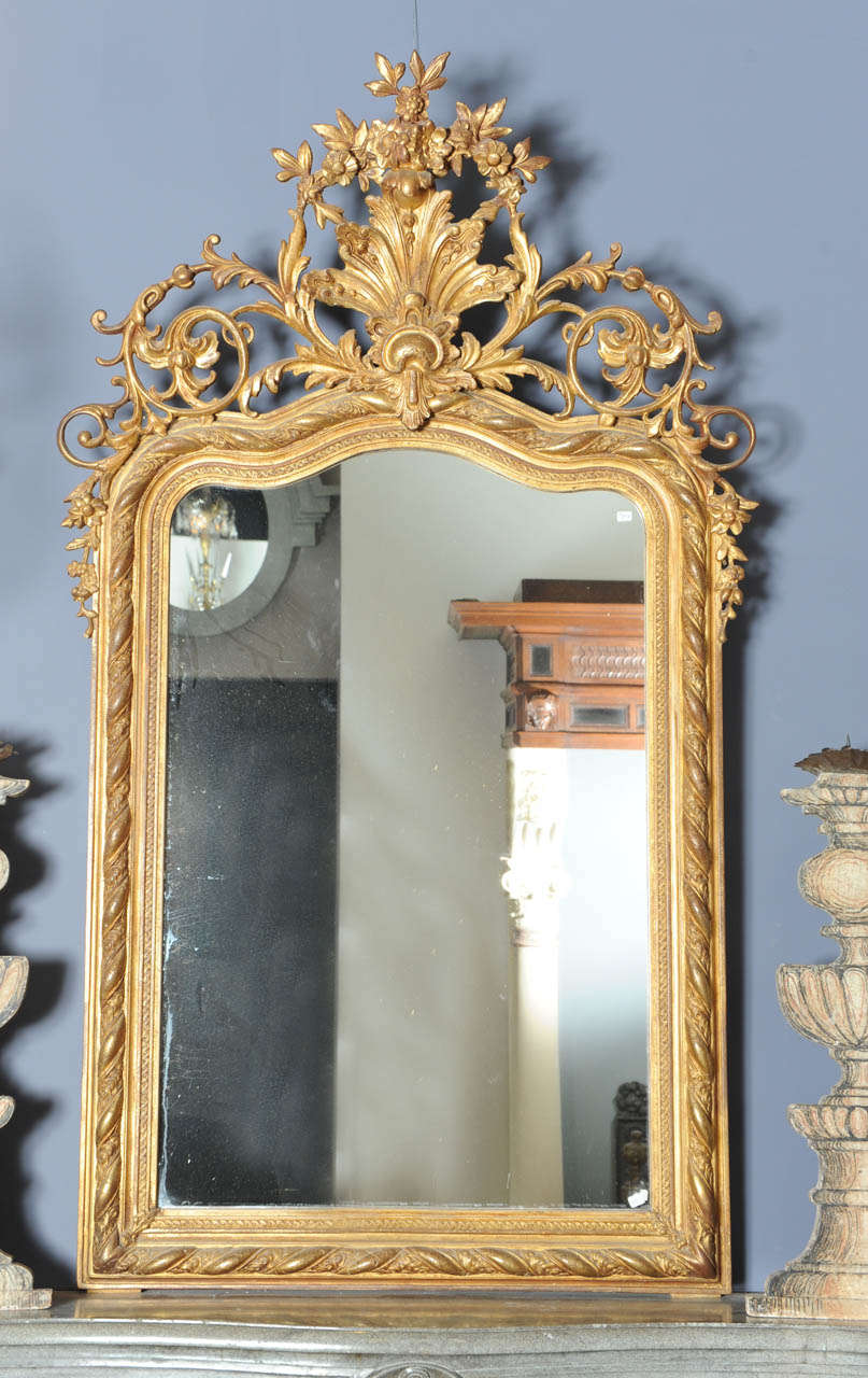 Very Rich and Elaborate French Gilt Wood Over Mantel Mirror at 1stDibs ...