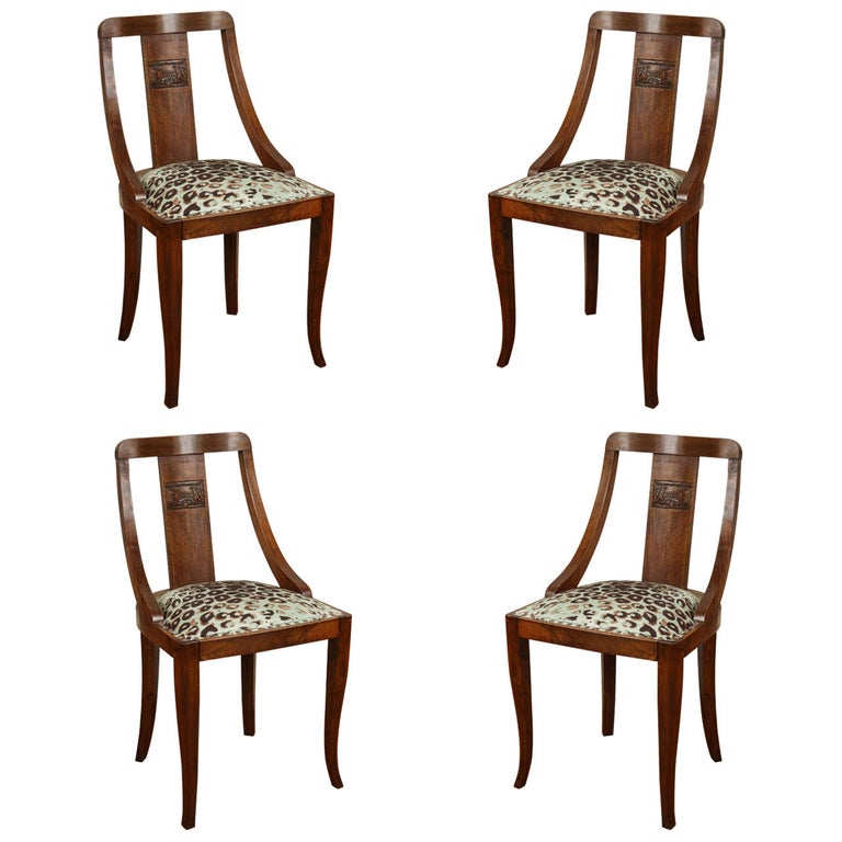 Exquisite Set of Four Dining Chairs For Sale at 1stDibs