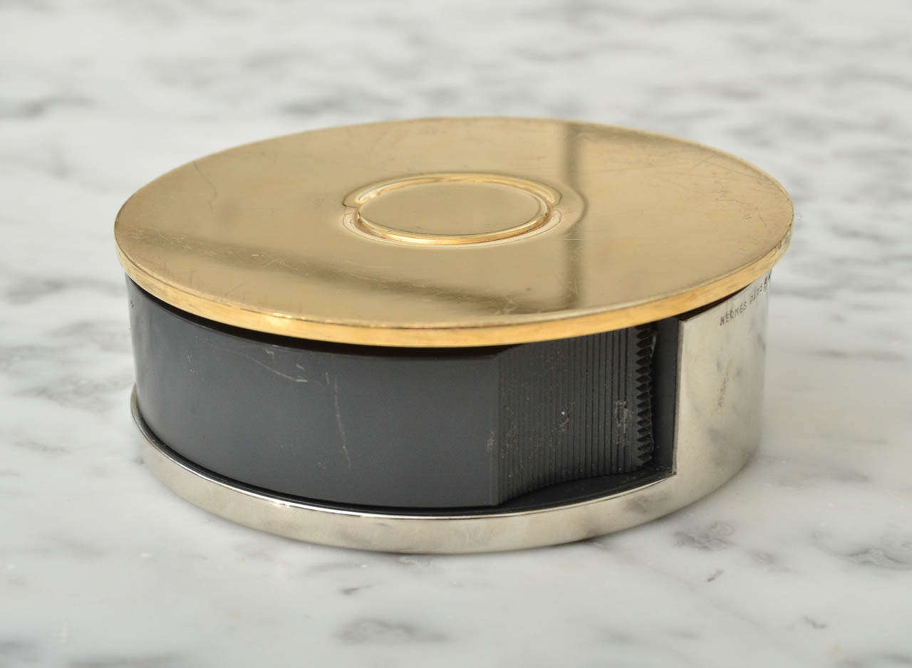 1950's Hermes Gold and Silver Round Tape Dispenser at 1stDibs