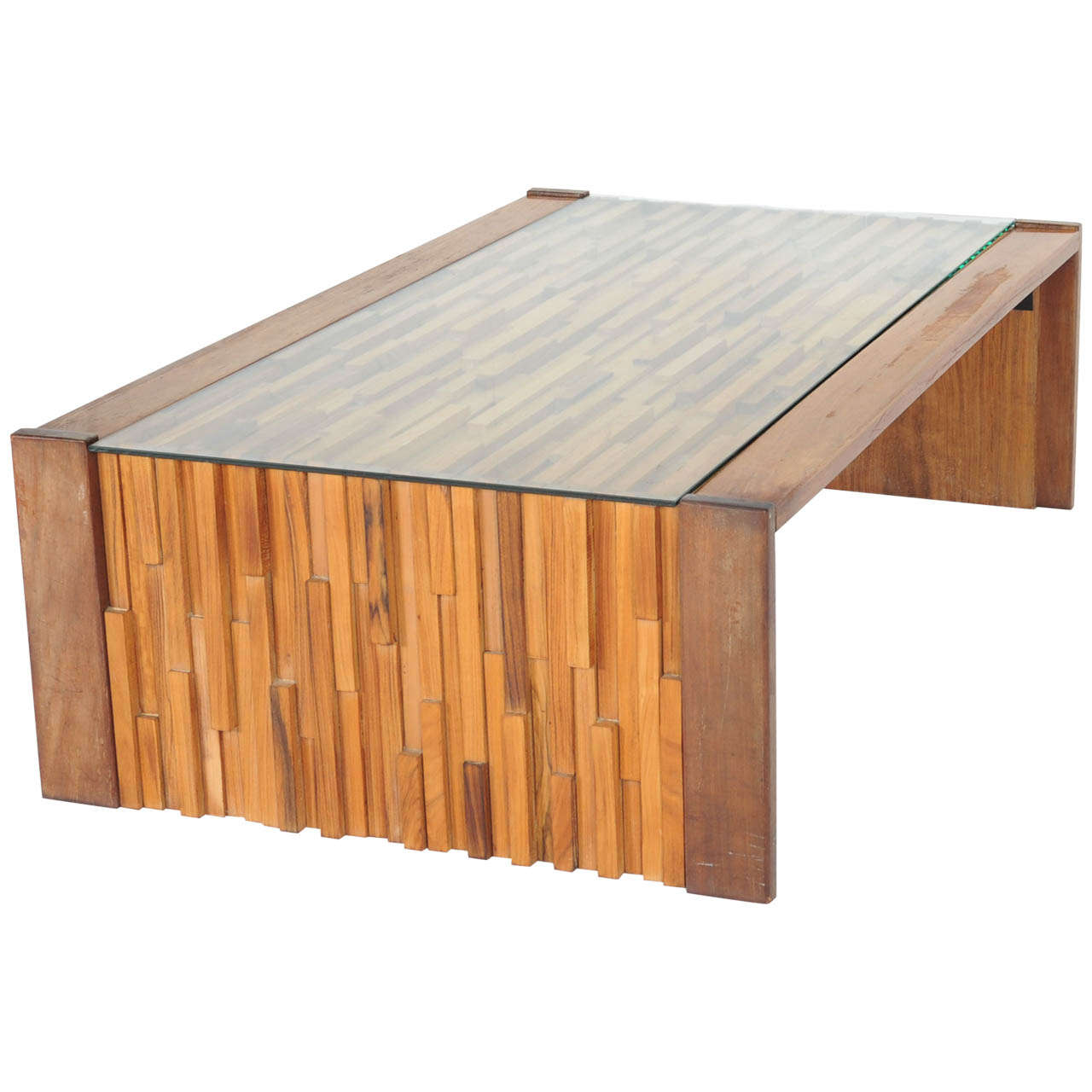 Large Brazilian Brutalist Jacaranda Coffee Table by Percival Lafer at ...