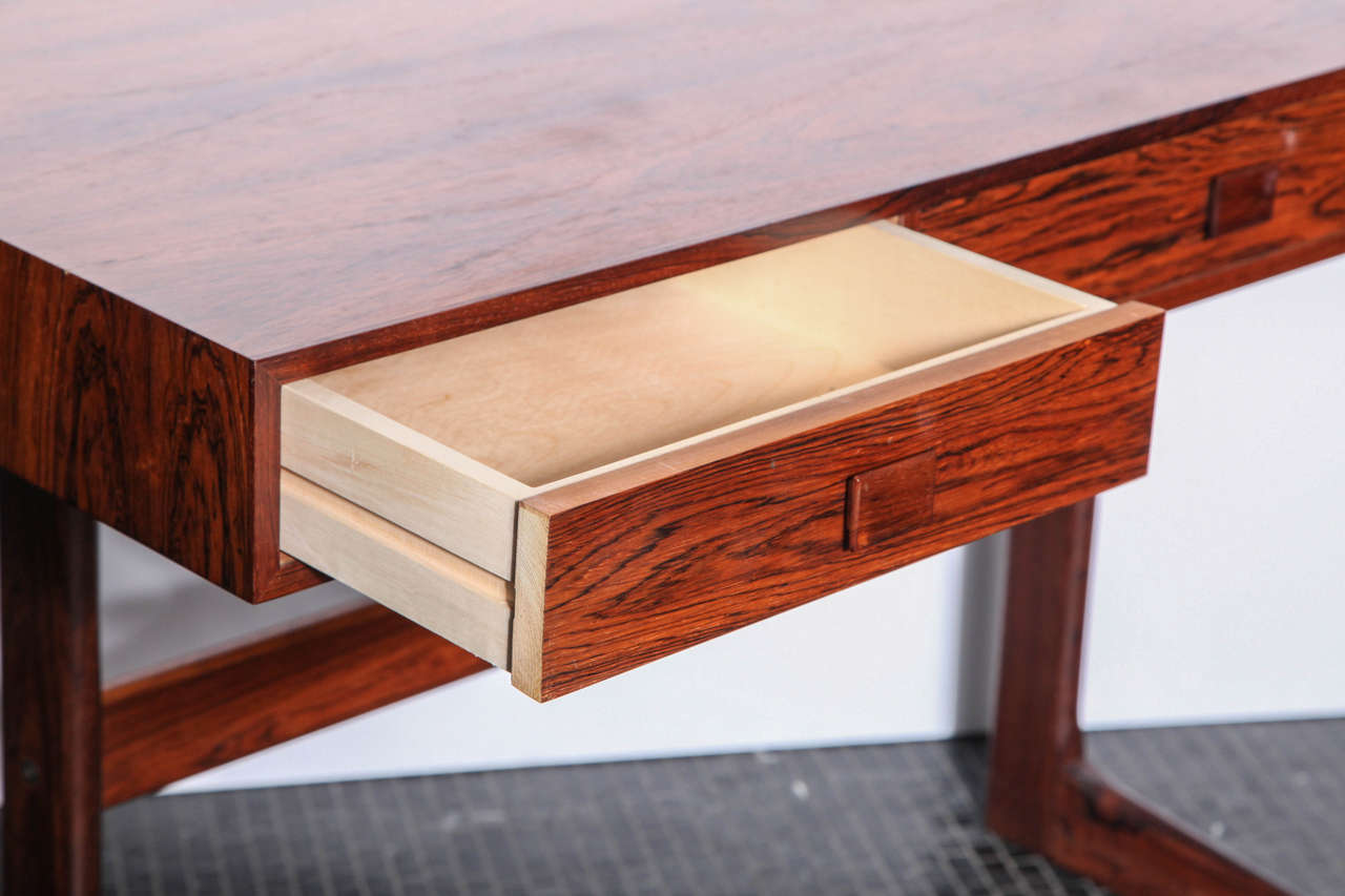Small Scaled Rosewood Desk with Three Pencil Drawers by Georg Petersens ...