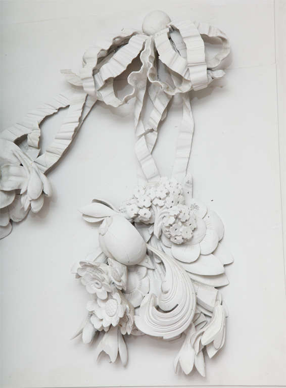 White Panel with Carved Floral Relief at 1stDibs | flowers relief ...