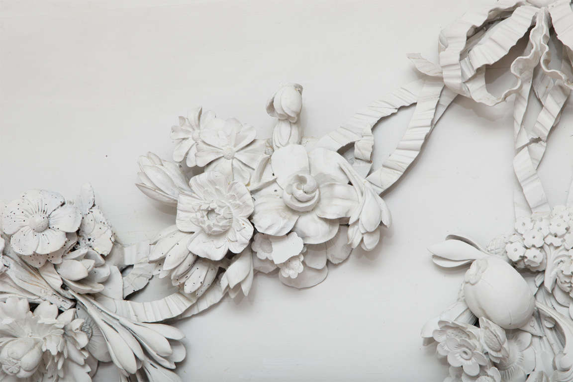 White Panel with Carved Floral Relief at 1stDibs | flowers relief ...