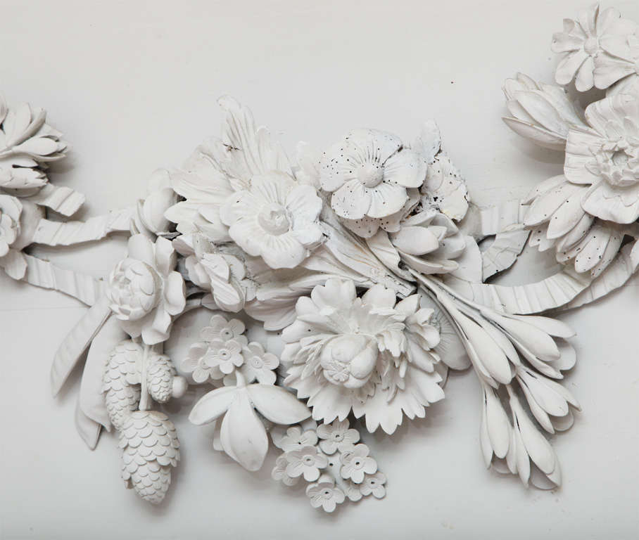 White Panel with Carved Floral Relief at 1stDibs | flowers relief ...