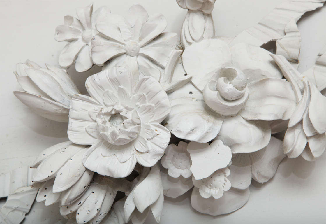 White Panel with Carved Floral Relief at 1stDibs | flowers relief ...