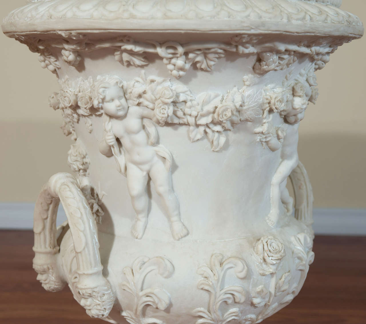 Louis XV style ornate resin urns at 1stDibs