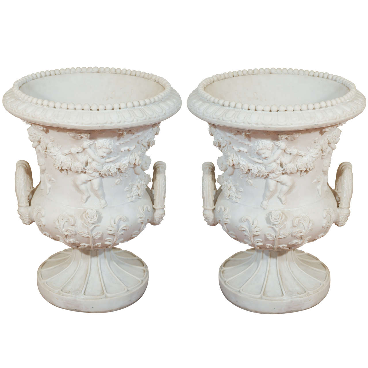 Louis XV style ornate resin urns at 1stDibs