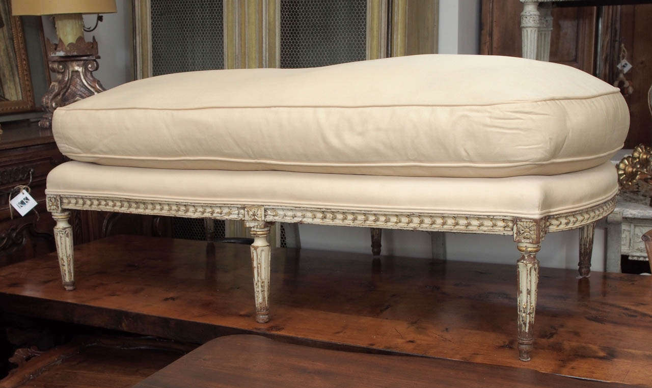 Large Louis XVI Painted bench at 1stDibs