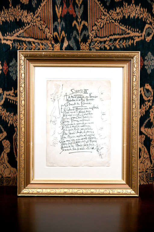 Lithograph by Pablo Picasso, Soneto IX at 1stDibs