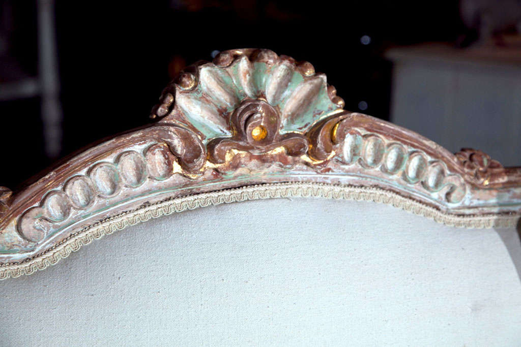 Pair of Painted French Rococo Style Bergere Chairs at 1stDibs