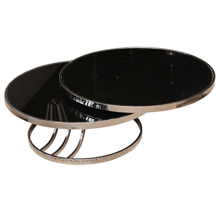 Two-Tiered Swivel Cocktail Table at 1stDibs