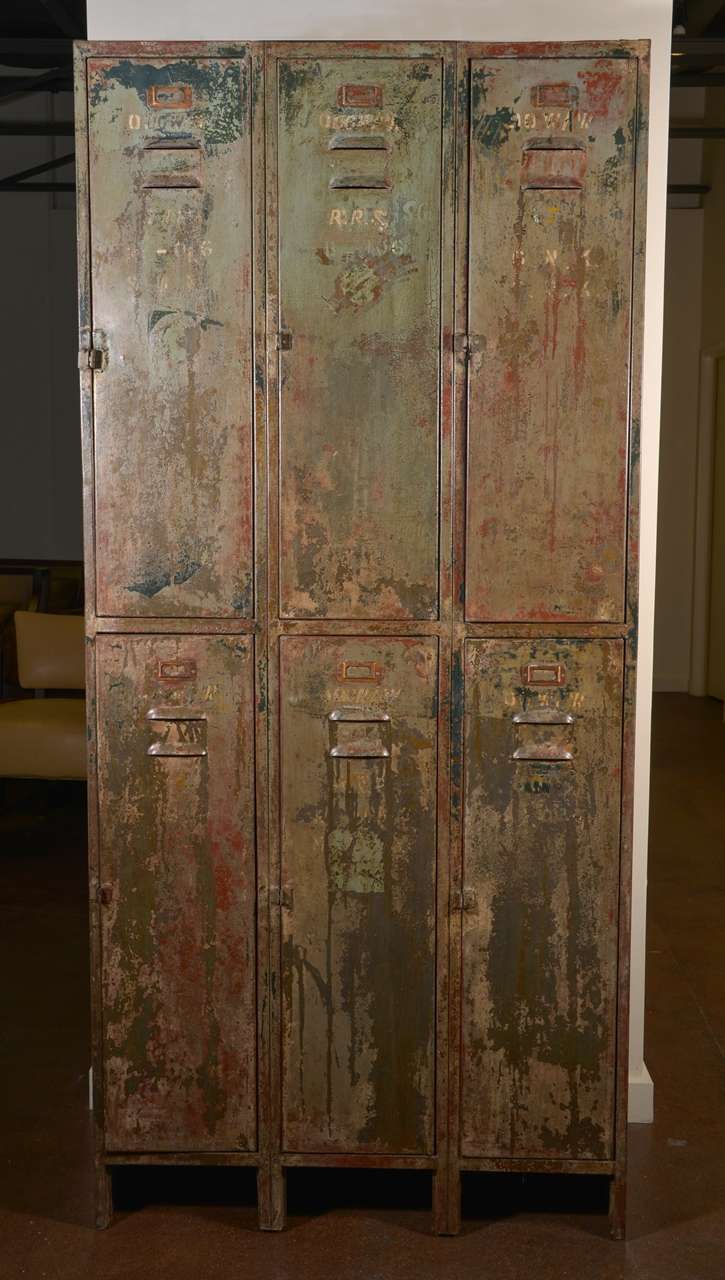 Antique Locker Set in Original Painted Finish at 1stDibs
