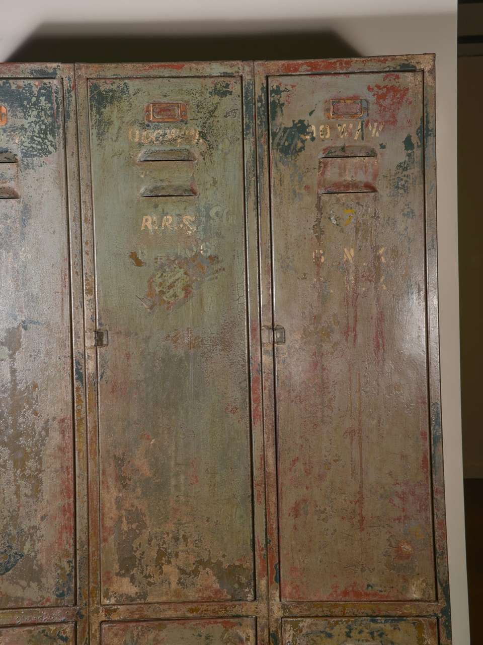 Antique Locker Set in Original Painted Finish at 1stDibs