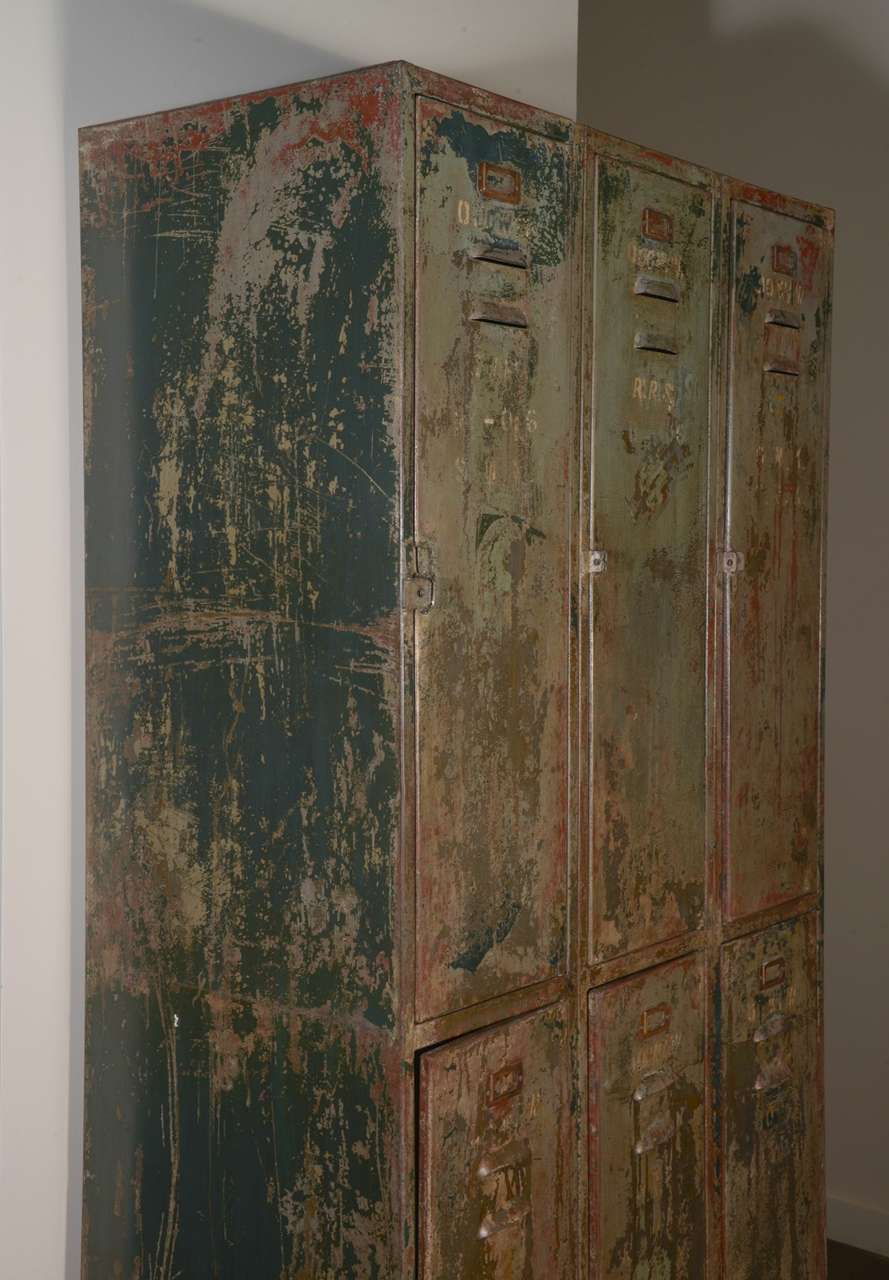 Antique Locker Set in Original Painted Finish at 1stDibs