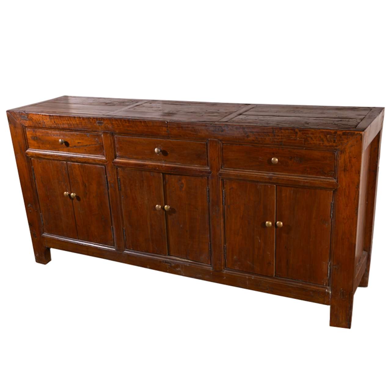 Antique Elm Six Door Server at 1stDibs