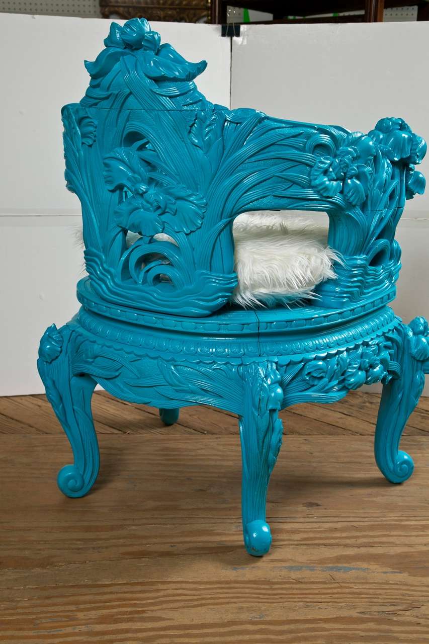 Quan Yin's Turquoise Throne Chair at 1stDibs | plastic throne chair
