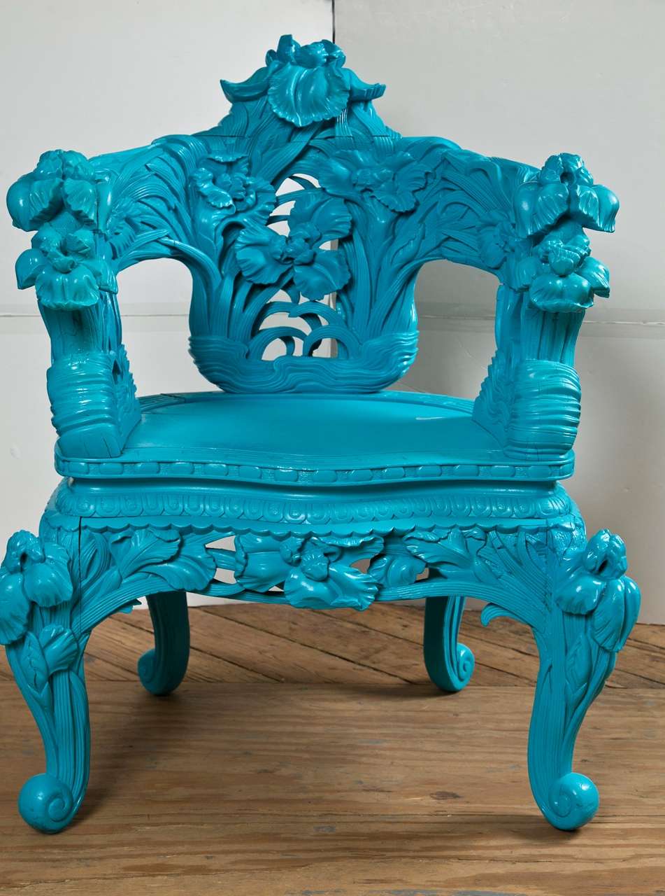 Quan Yin's Turquoise Throne Chair at 1stDibs | plastic throne chair