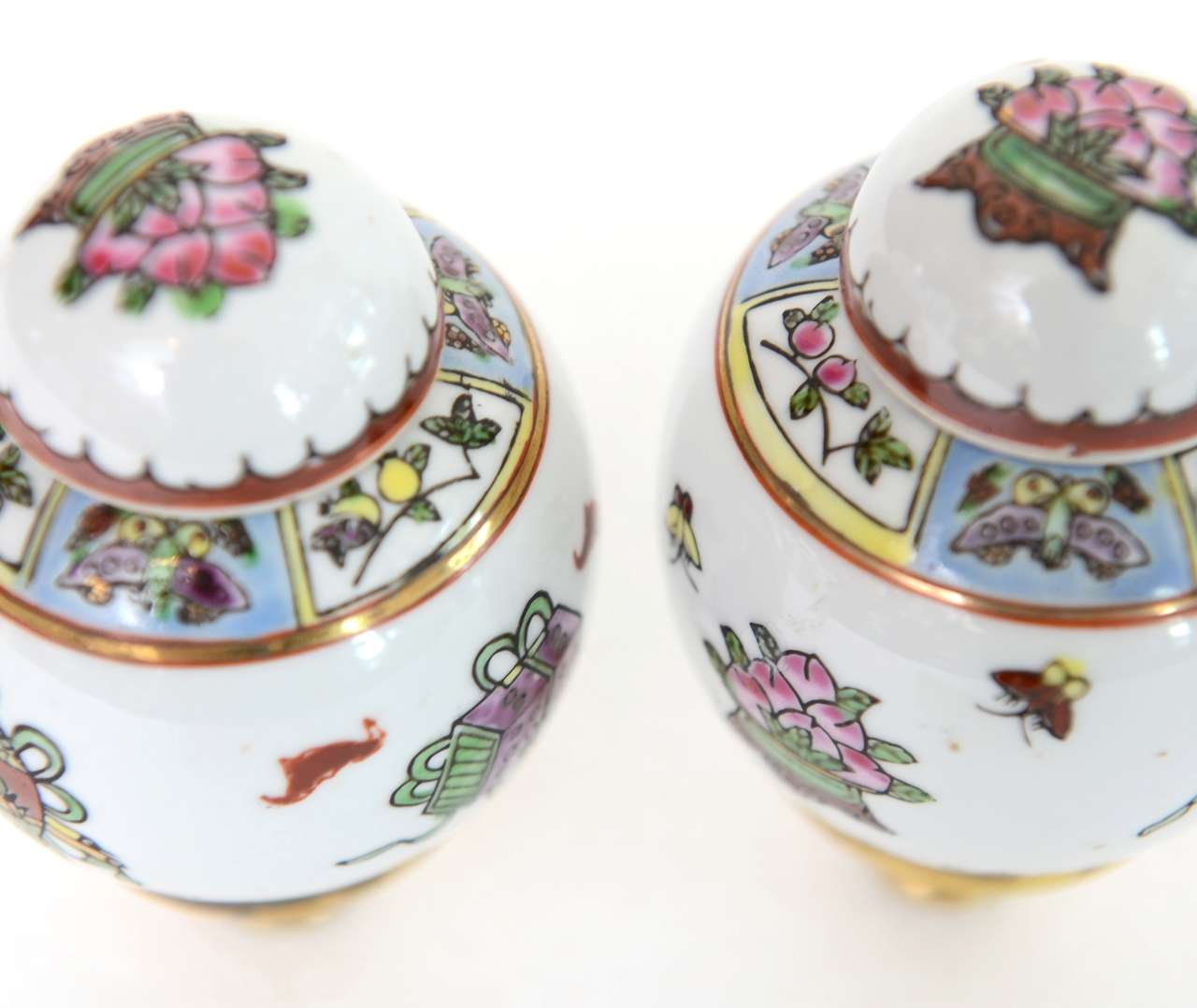 Pair of custom Chinese porcelain lamp finials, Circa 1900 at 1stDibs