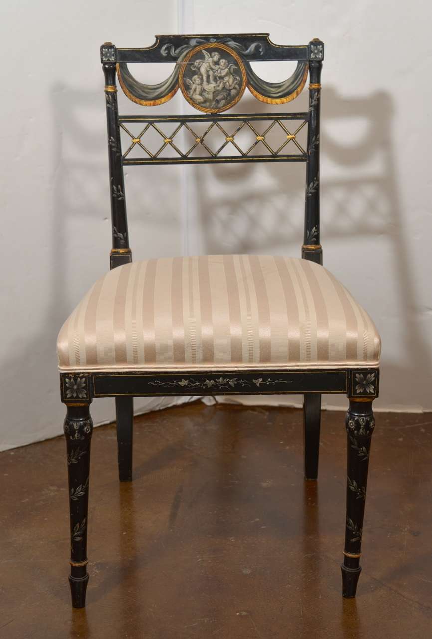 Set of Important Regency Period Black Lacquered Chairs at 1stDibs ...
