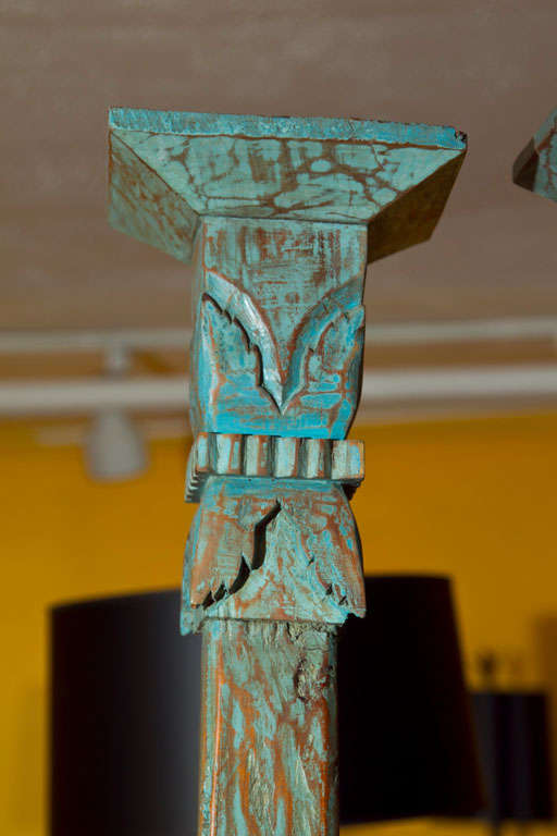 Pair of Balinese Columns 70" tall at 1stDibs