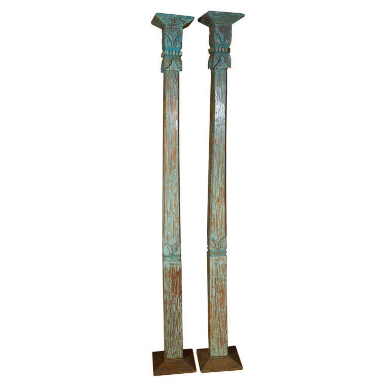 Pair of Balinese Columns 70" tall at 1stDibs