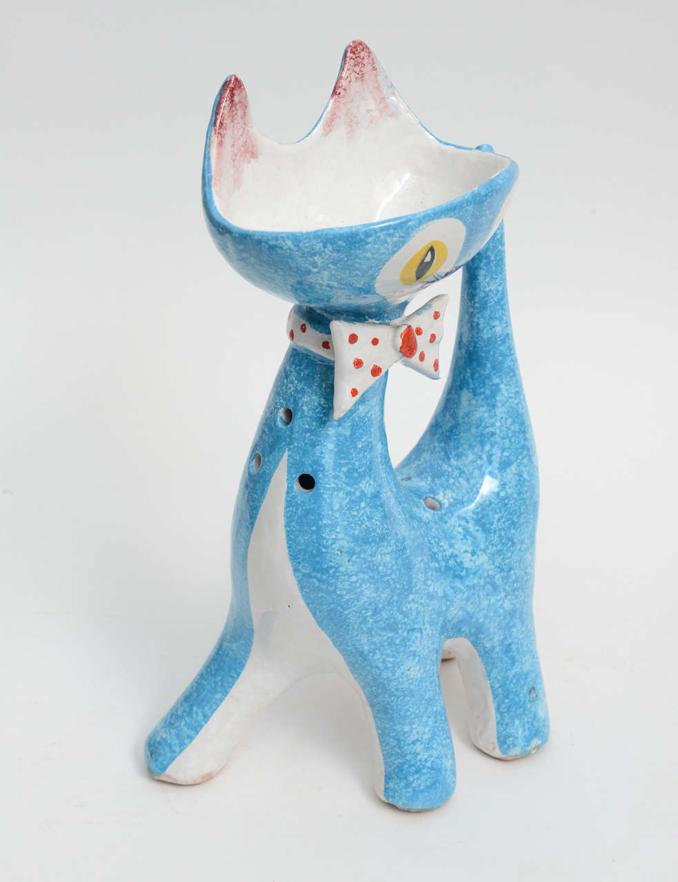 1950s Italian Ceramic Cat, Vase Pottery Atomic Space Age Era at 1stDibs ...