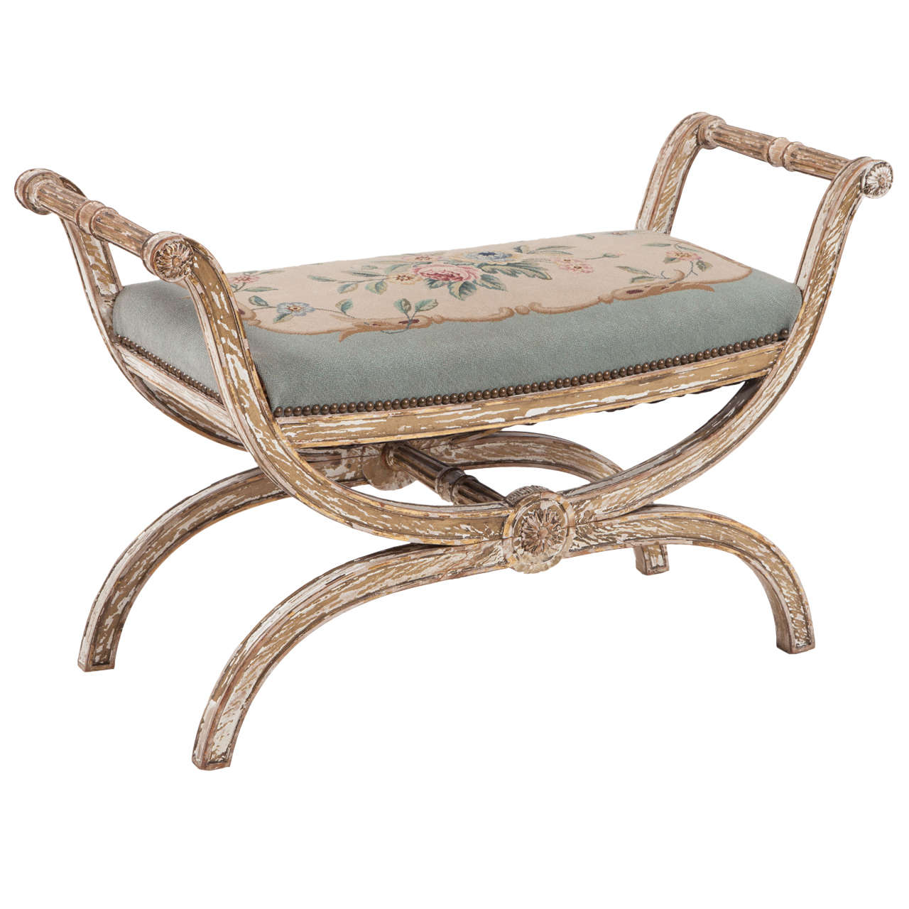 Painted French Stool at 1stDibs