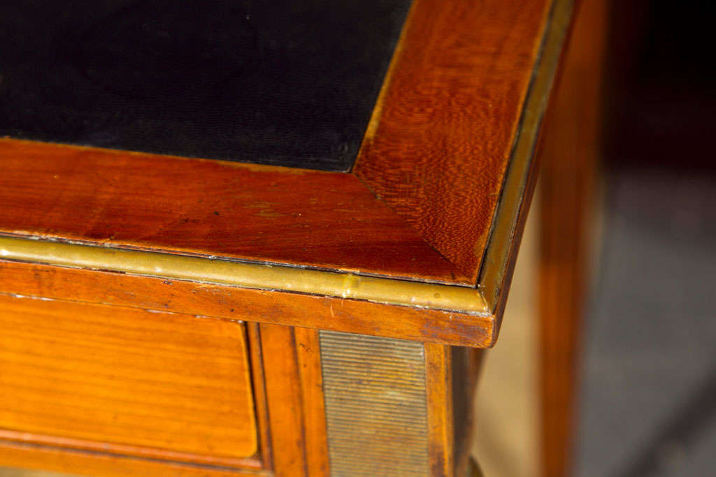 Cherry Desk or Writing Table Leather Inlay Top Fluted Legs at 1stDibs ...