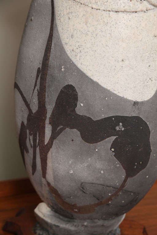 Monumental Paul Soldner Raku Pedestal Vase at 1stDibs | paul soldner ...
