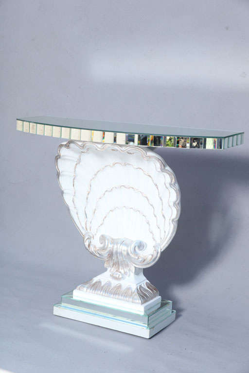 Pair Scallop Shell Console Tables by Grosfeld House at 1stDibs