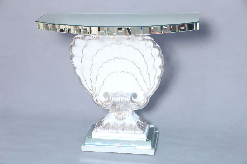 Pair Scallop Shell Console Tables by Grosfeld House at 1stDibs