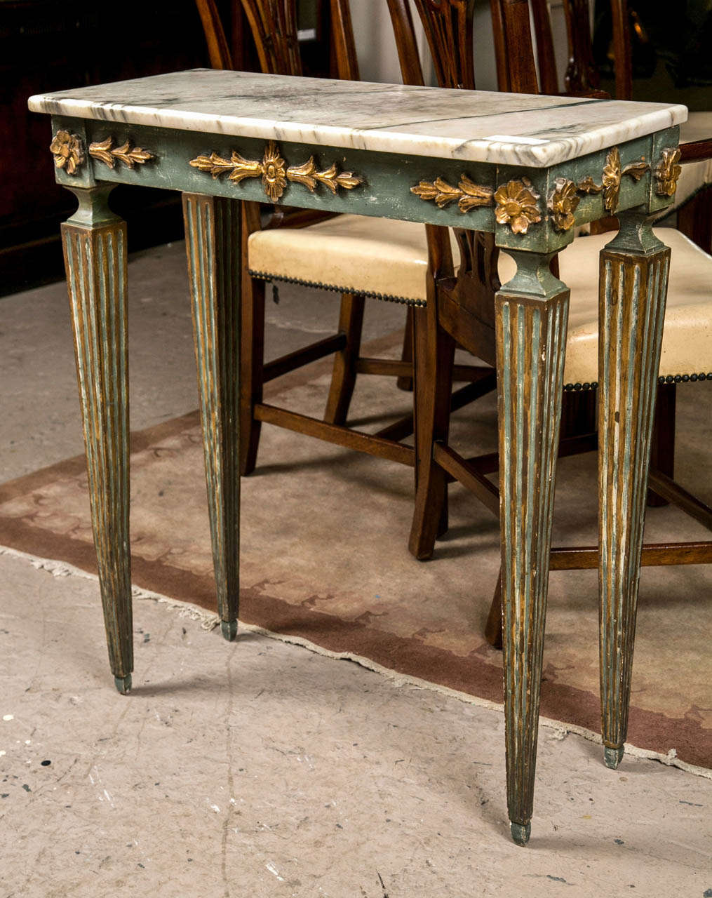 A Diminutive Italian Marble Top Console Side Table at 1stDibs