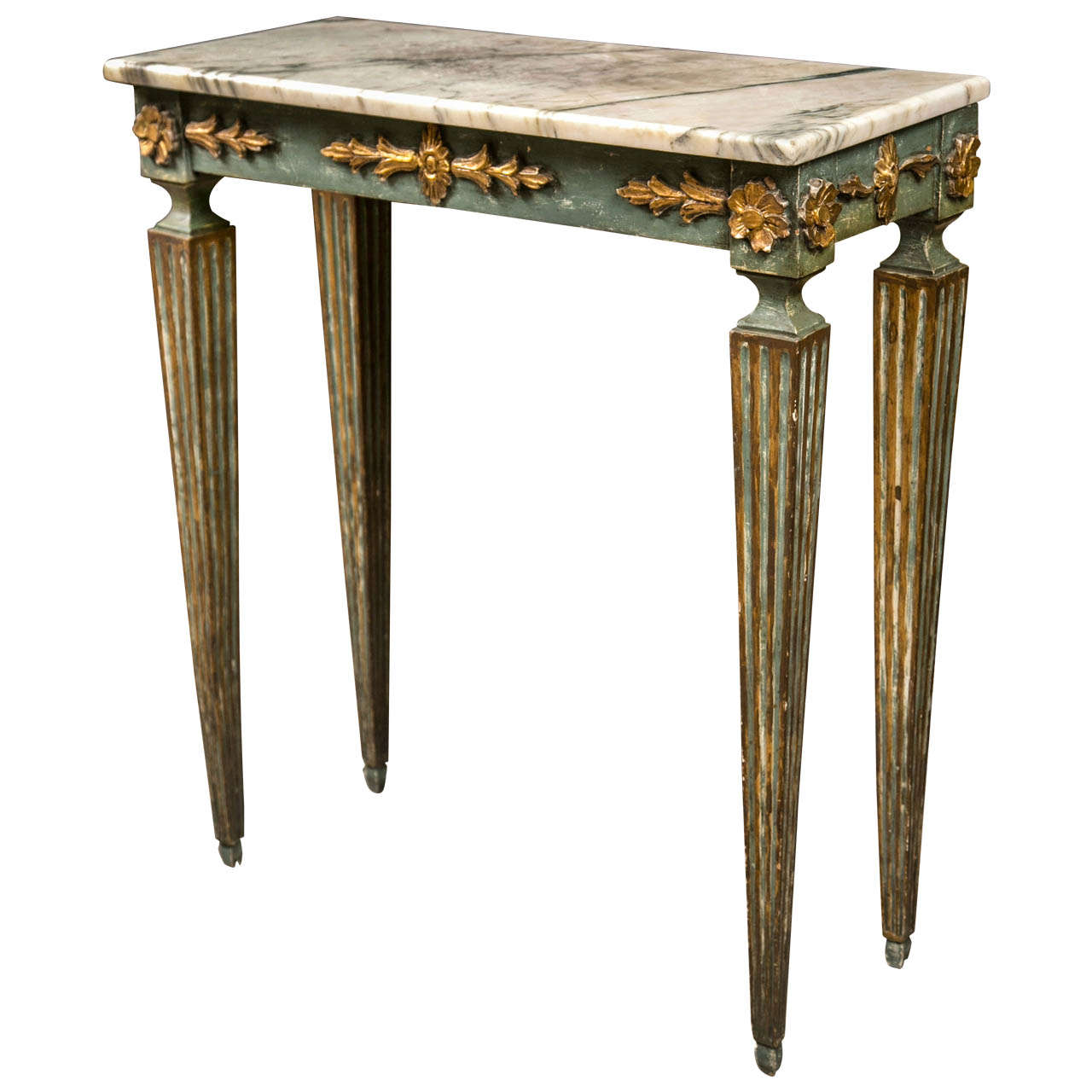A Diminutive Italian Marble Top Console Side Table at 1stDibs