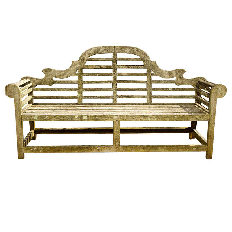 Lichened Lutyens Bench at 1stDibs