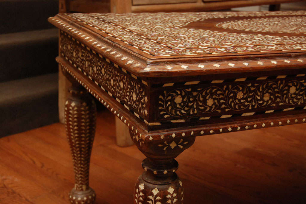 Indian Table with Inlaid Design For Sale at 1stDibs