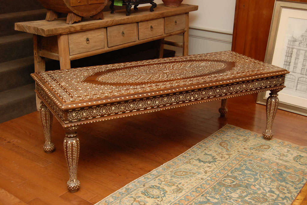 Indian Table with Inlaid Design For Sale at 1stDibs