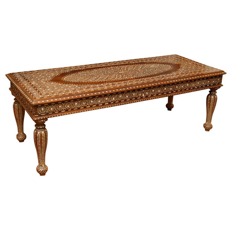 Indian Table with Inlaid Design For Sale at 1stDibs