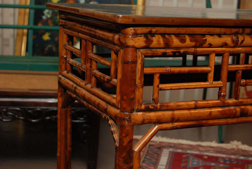 Chinese bamboo console table For Sale at 1stDibs