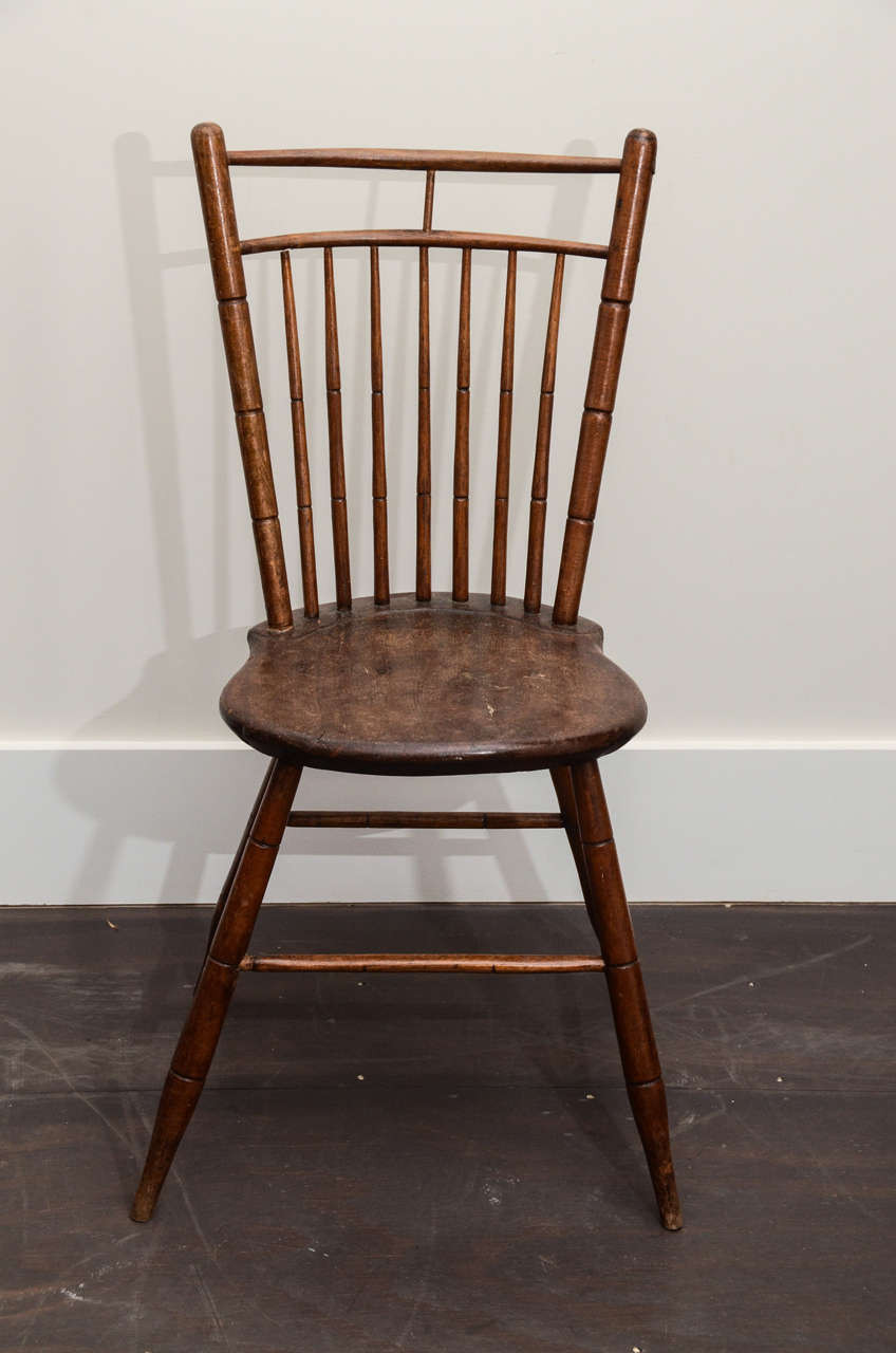 Wooden Side Chair with Spindle Back at 1stDibs