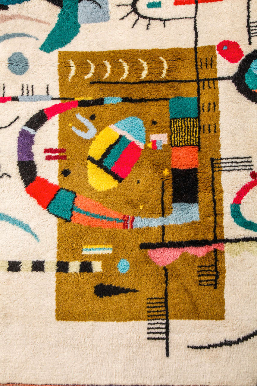 An Abstract Wool Rug/Tapestry in the style of Joan Miró at 1stDibs