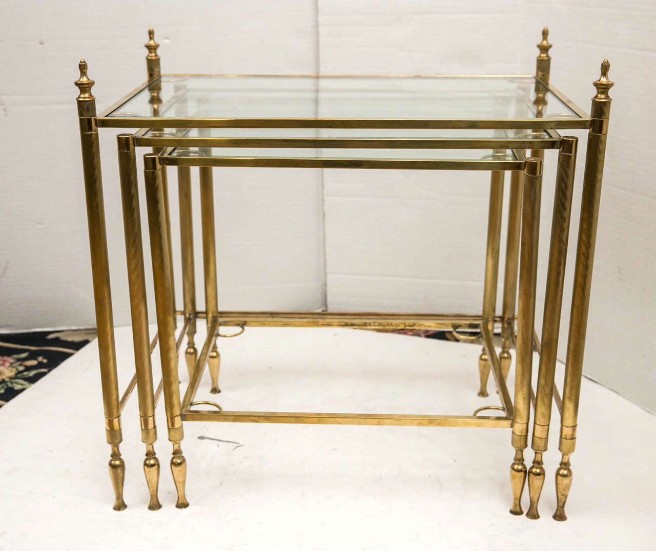 Set of French Brass Nesting Tables at 1stDibs
