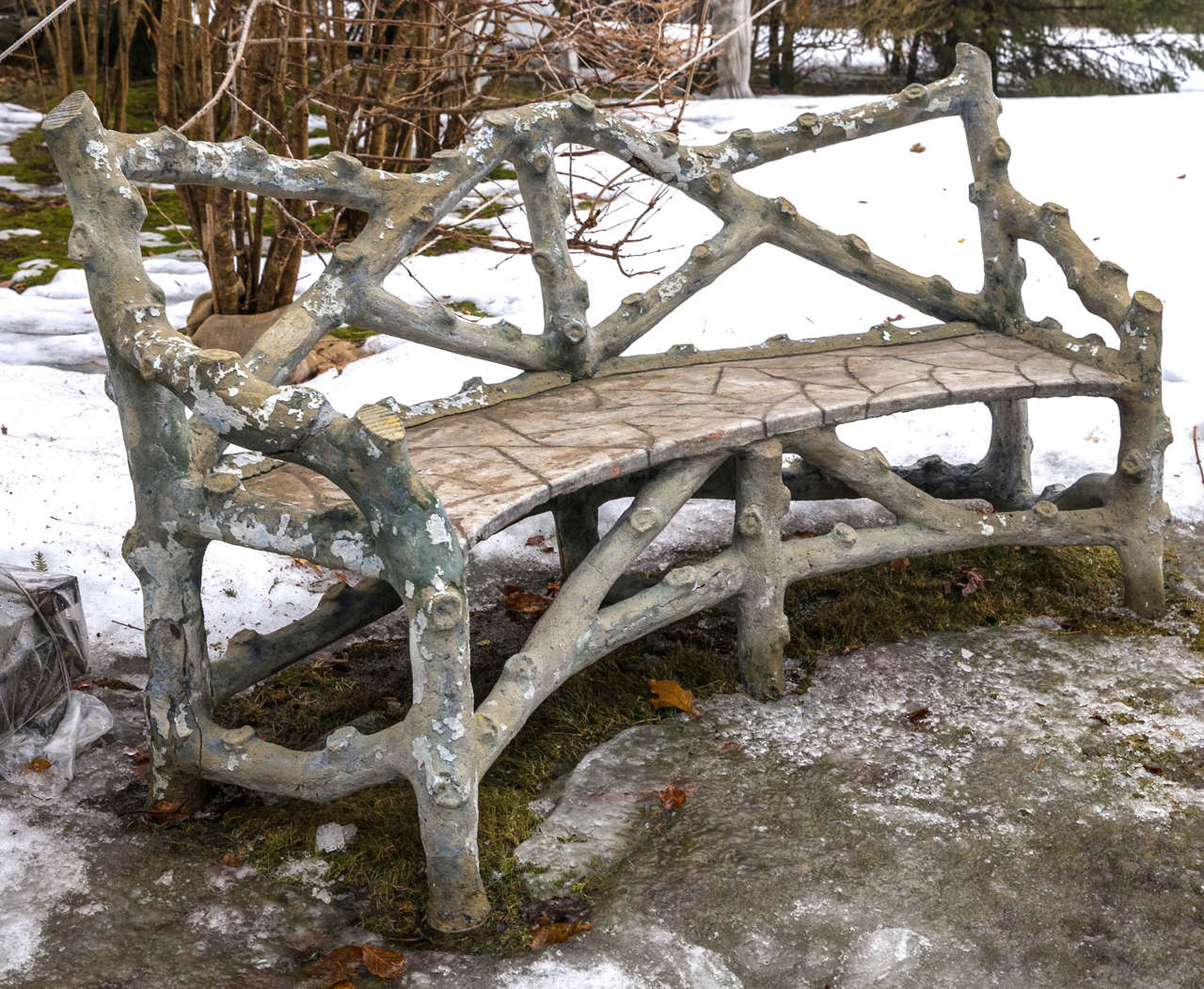 Faux Bois Naturalistic Bench at 1stDibs | faux bois bench