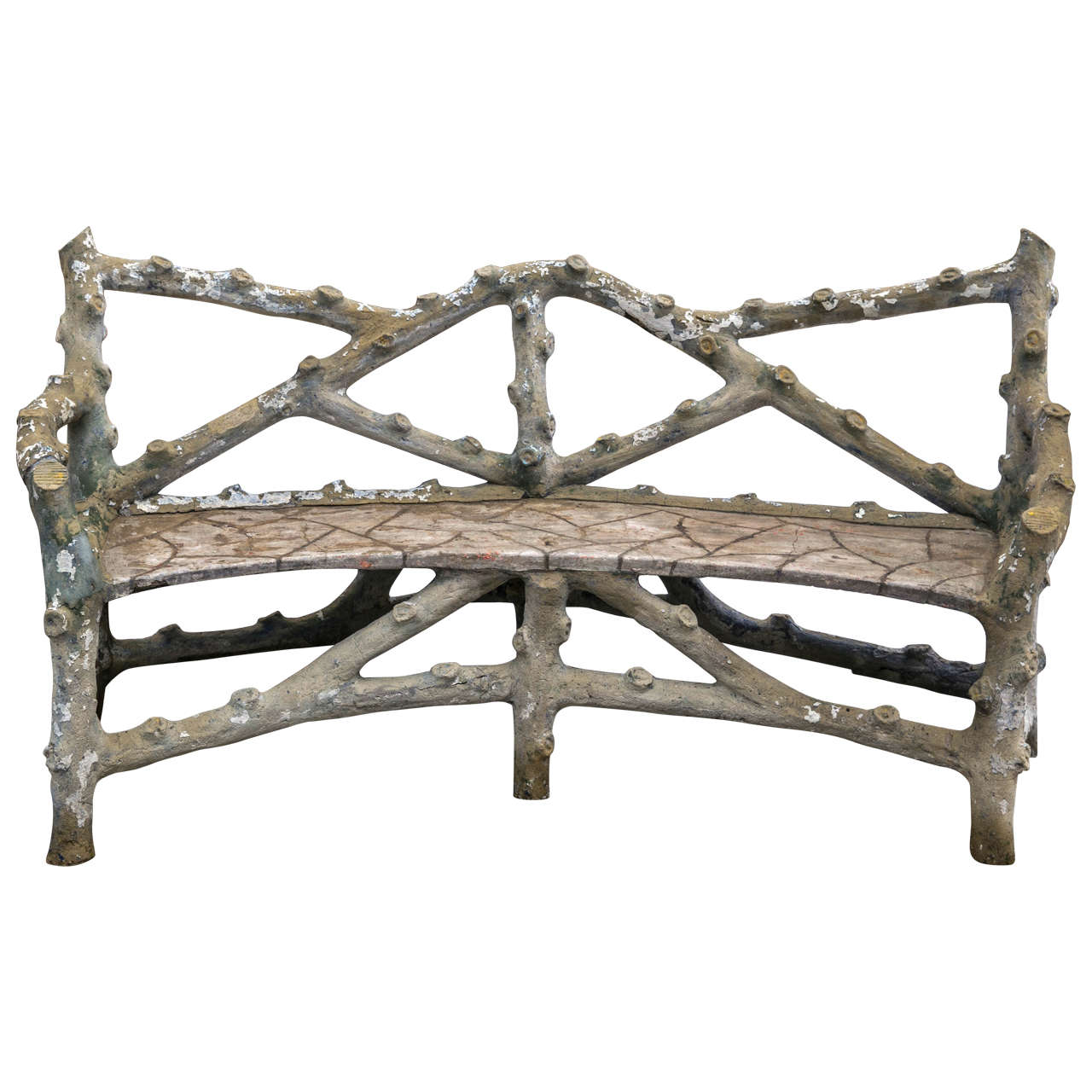 Faux Bois Naturalistic Bench at 1stDibs | faux bois bench