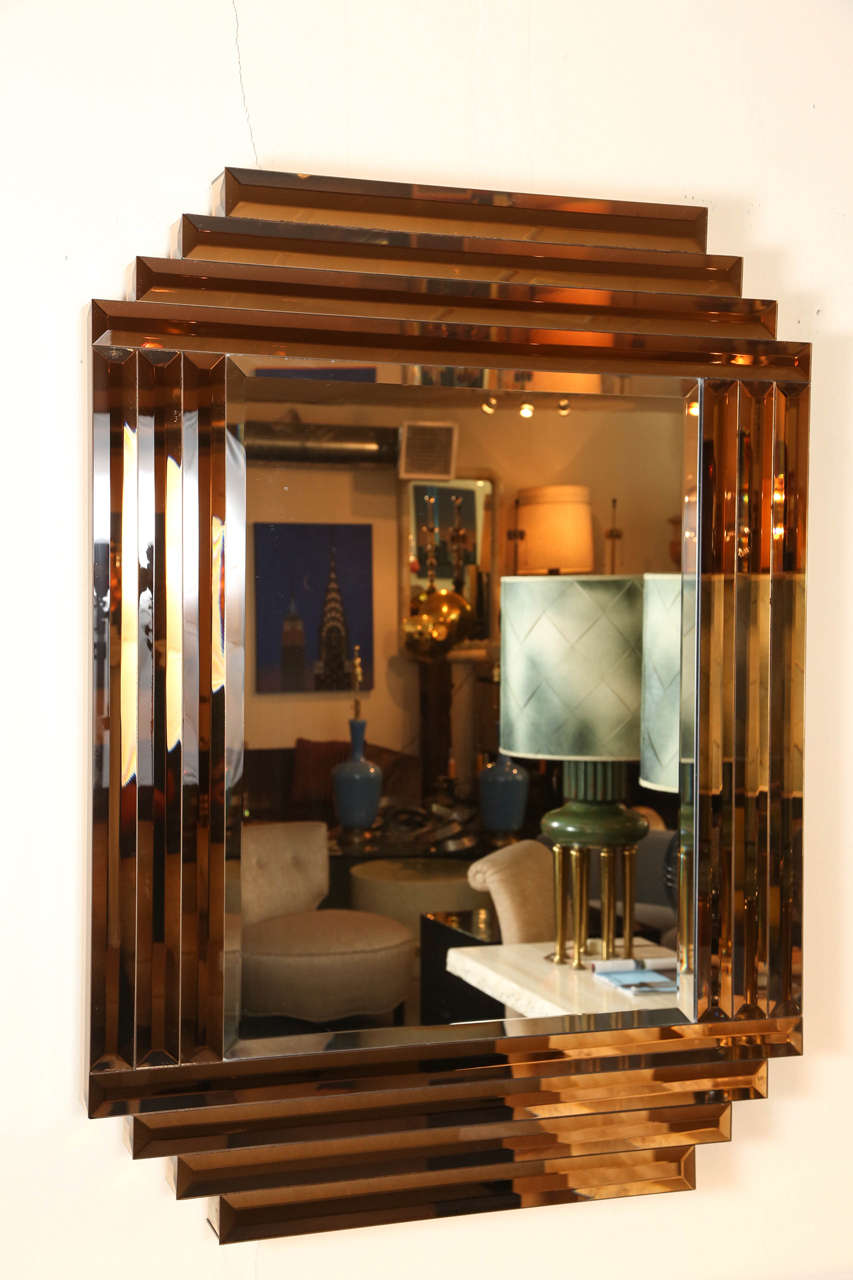 Stunning Faceted Mirror and Console at 1stdibs