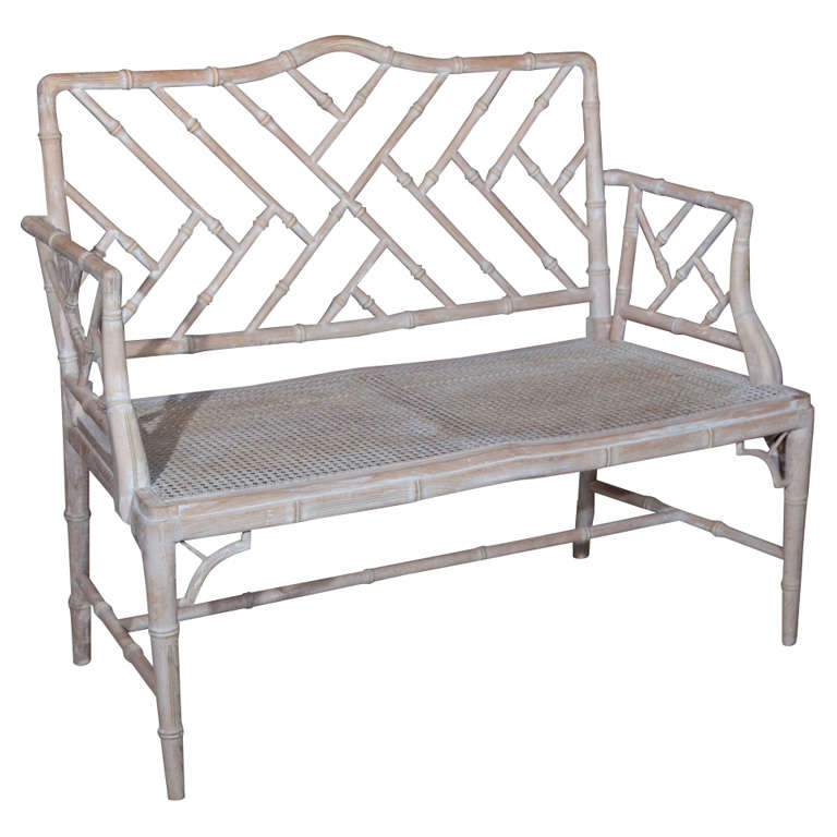 1920s Chinese Chippendale Style Faux Bamboo Bench at 1stDibs | chinese ...